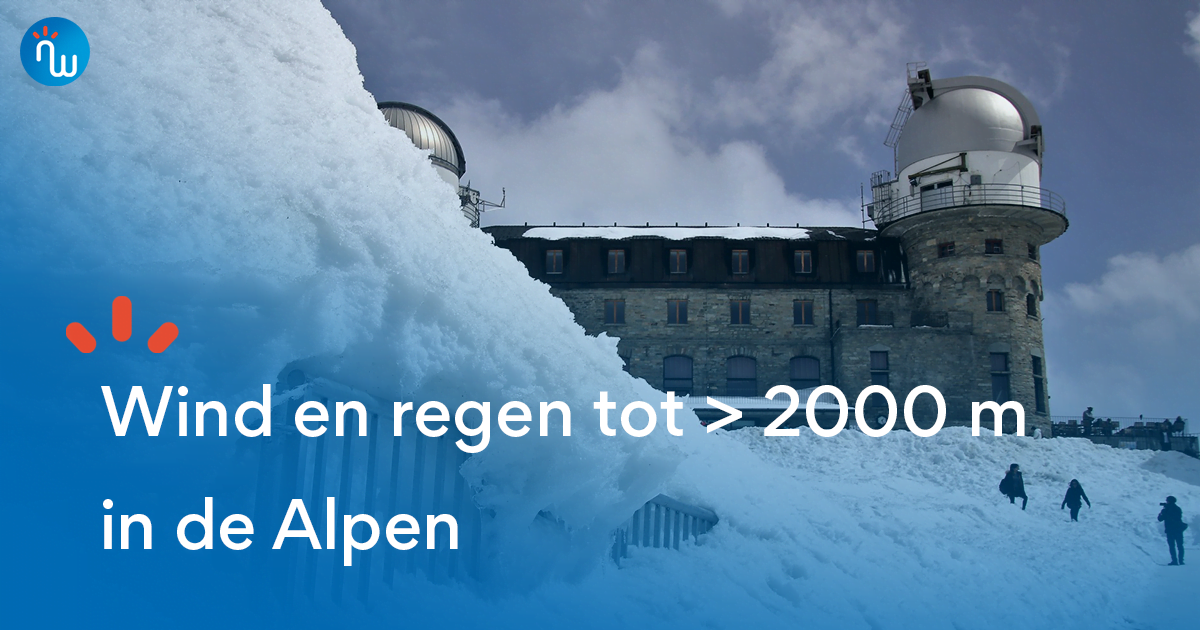 Wind en regen in de Alpen