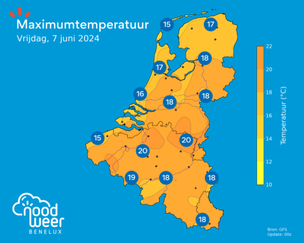Weersverwachting komende dagen: vrij droog, temperatuur rond of onder normaal - NoodweerBenelux